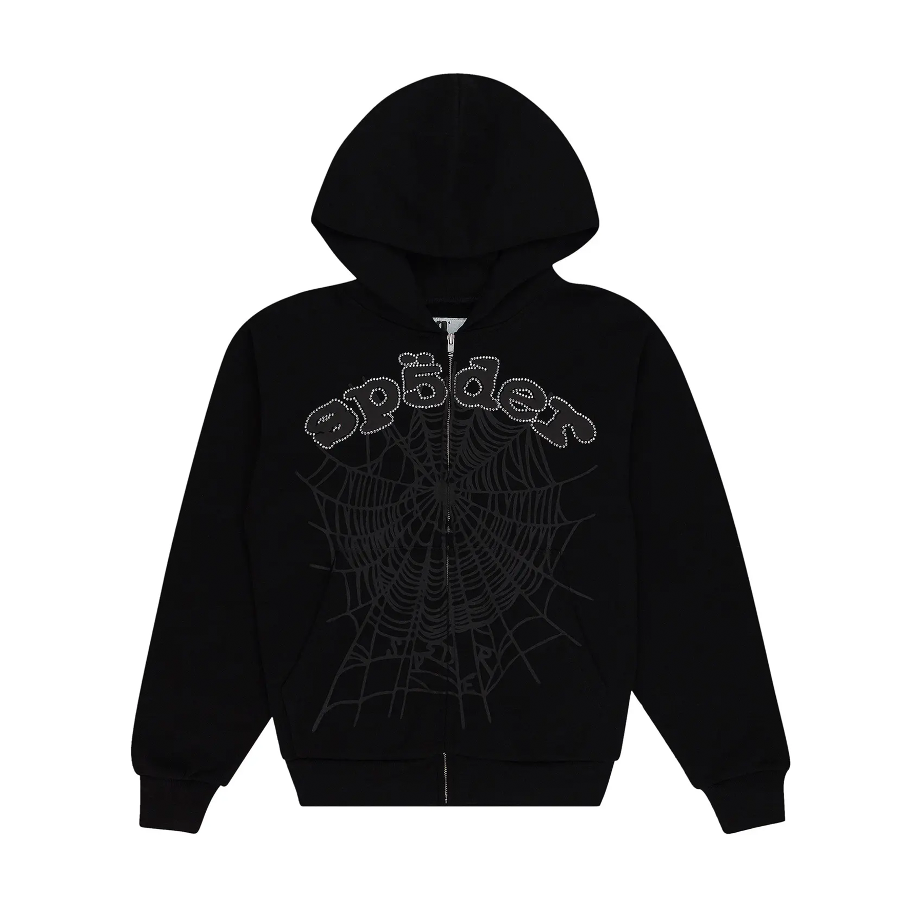 Sp5der OG Web V2 Rhinestone Zip Up Black – DISTRICT ONE NY