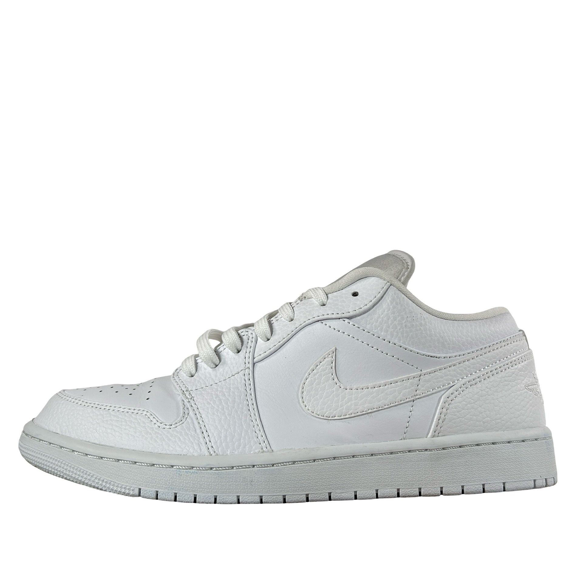 553558 130 Jordan 1 Low Triple White Tumbled Leather [USED] - 10 M (Us ...