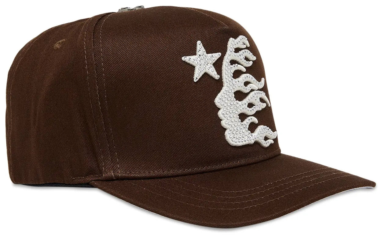 Hellstar OG Rhinestones Logo Snapback Hat Brown [USED] - O/S (Used ...