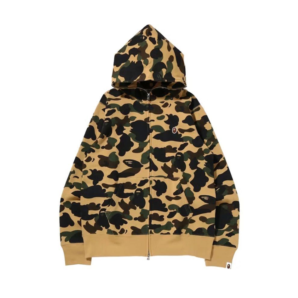 BAPE 1st Camo One Point Full Zip Hoodie Yellow – DISTRICT ONE NY