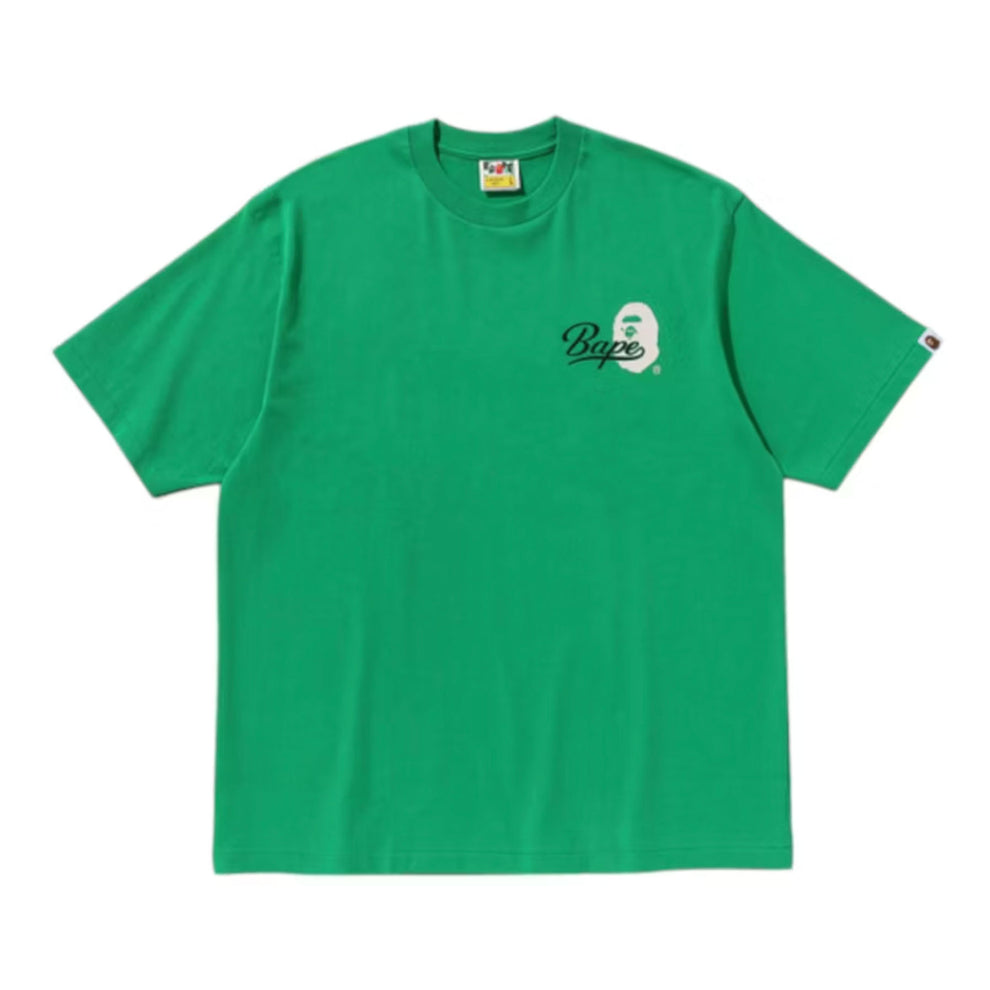 BAPE Cursive College Logo Relaxed Fit Tee Green [USED] - M (Used ...