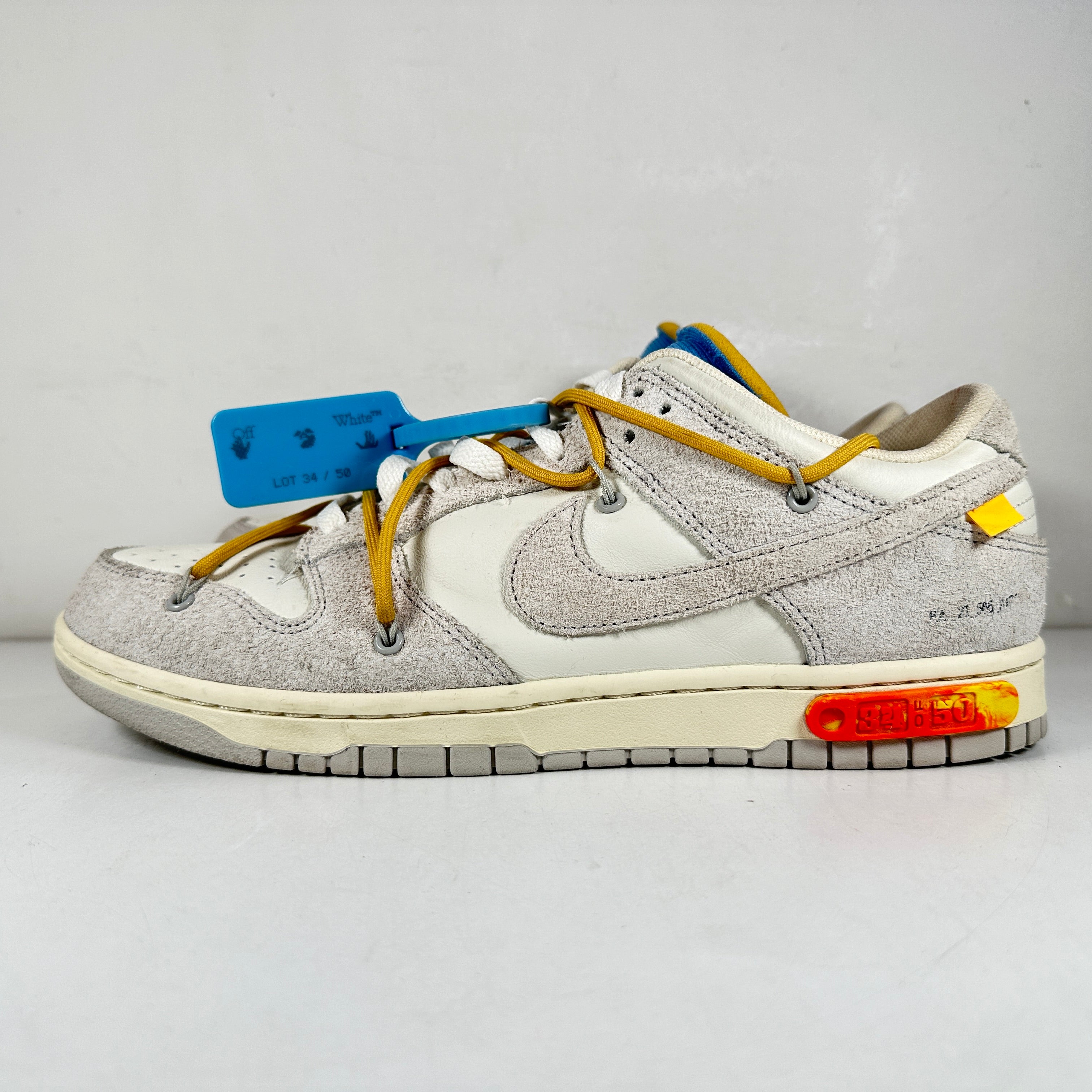 DJ0950 102 Nike Dunk Low Off-White Lot 34 [USED] - 11 M (Used) (Replac ...