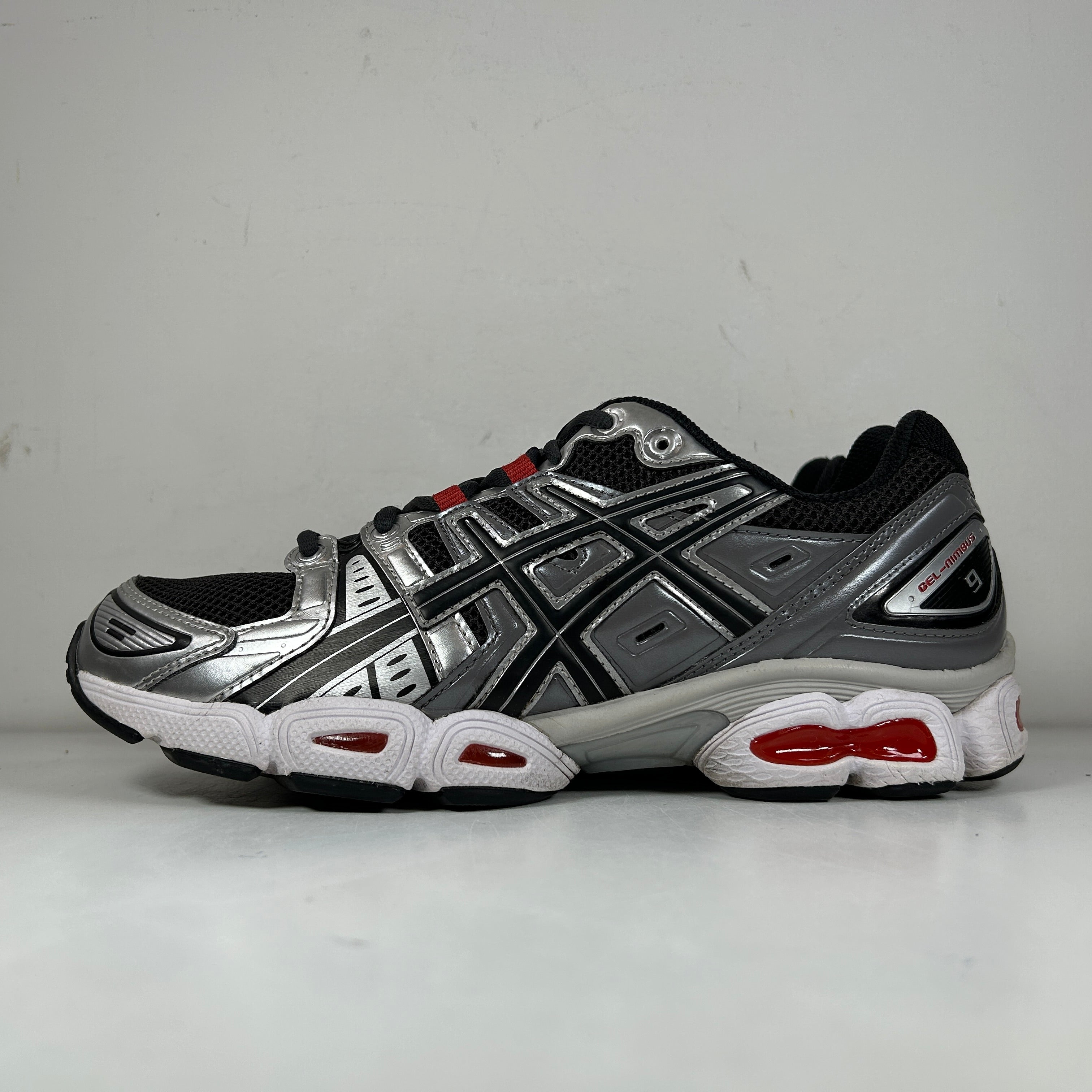 1201A424 023 ASICS Gel-Nimbus 9 Graphite Grey Red [USED] - 10 M (Used ...